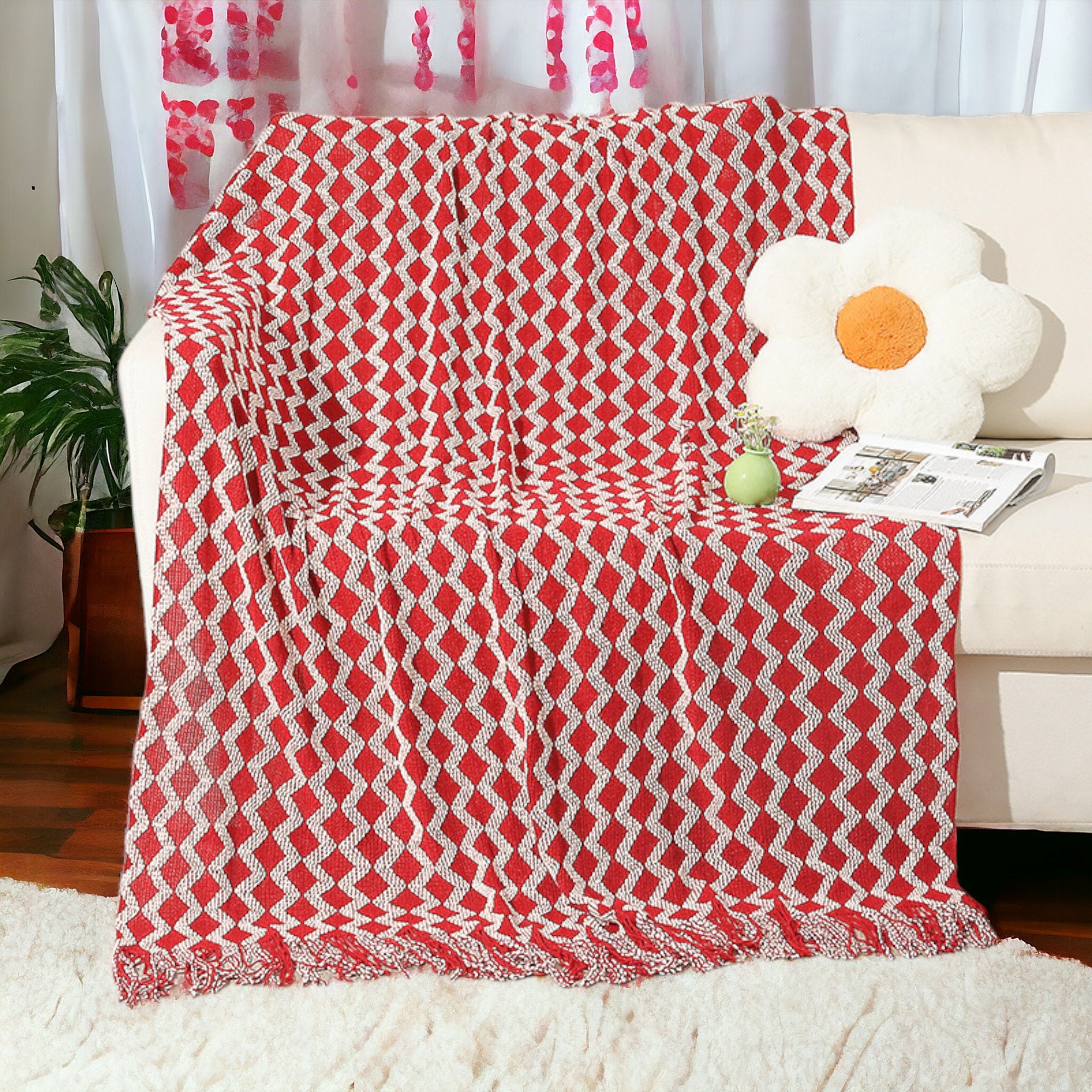 Blanket Nordic Style Throw Wool Throw Sofa Throw Cute Blanket ...