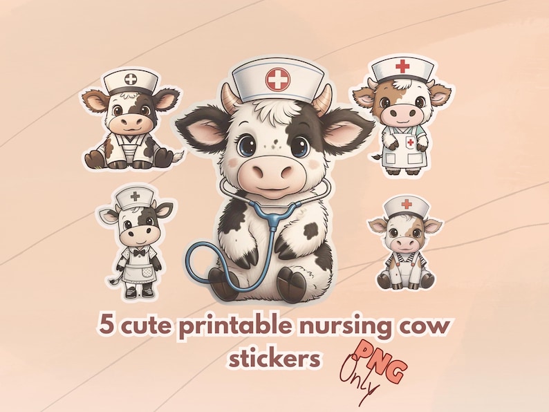Cows Nurse Printables PNG ( Downland ) - Etsy