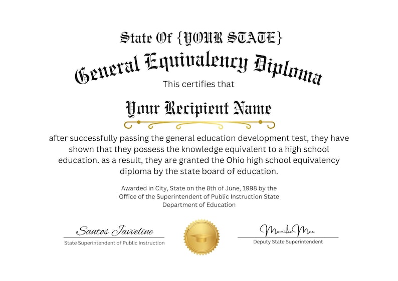 EDITABLE GED DIPLOMA - Etsy