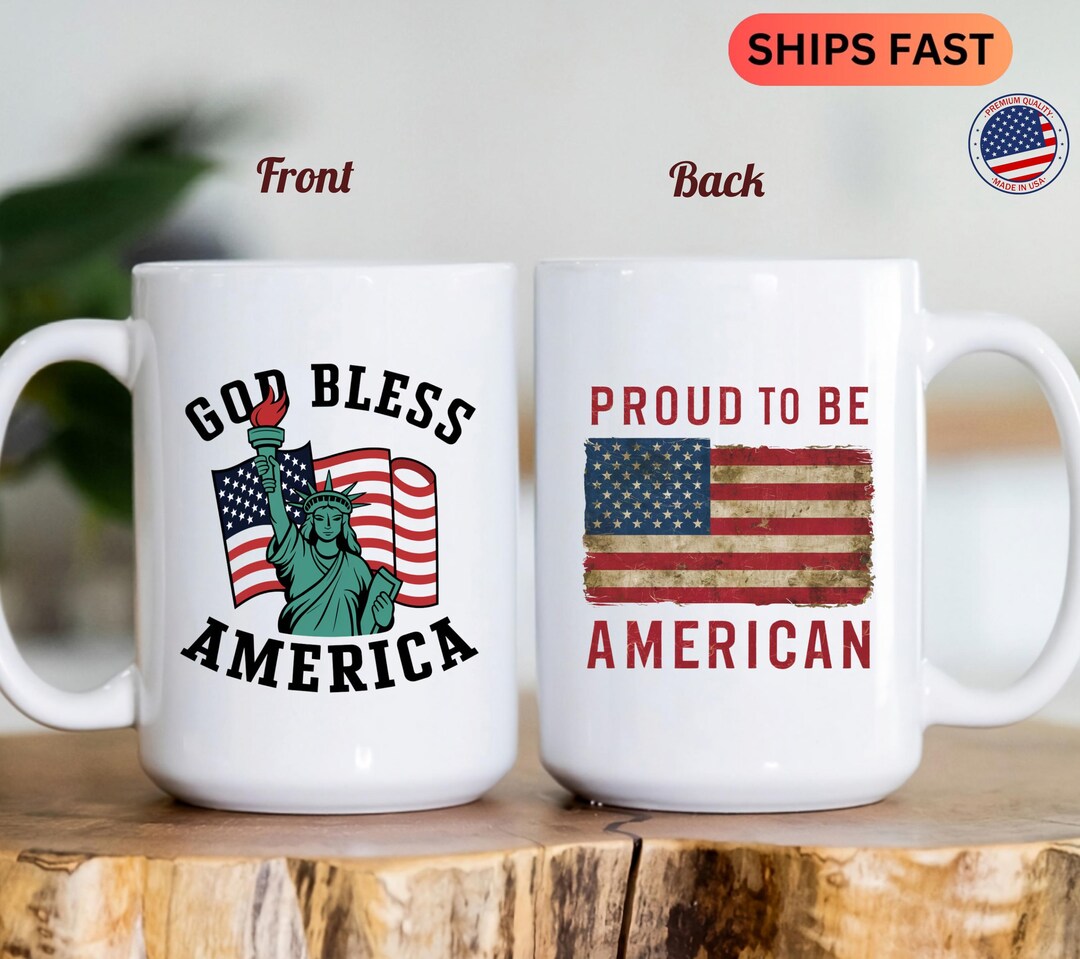 God Bless America Mug, Patriotic Ceramic Mug, Gift for Veteran, Gift ...