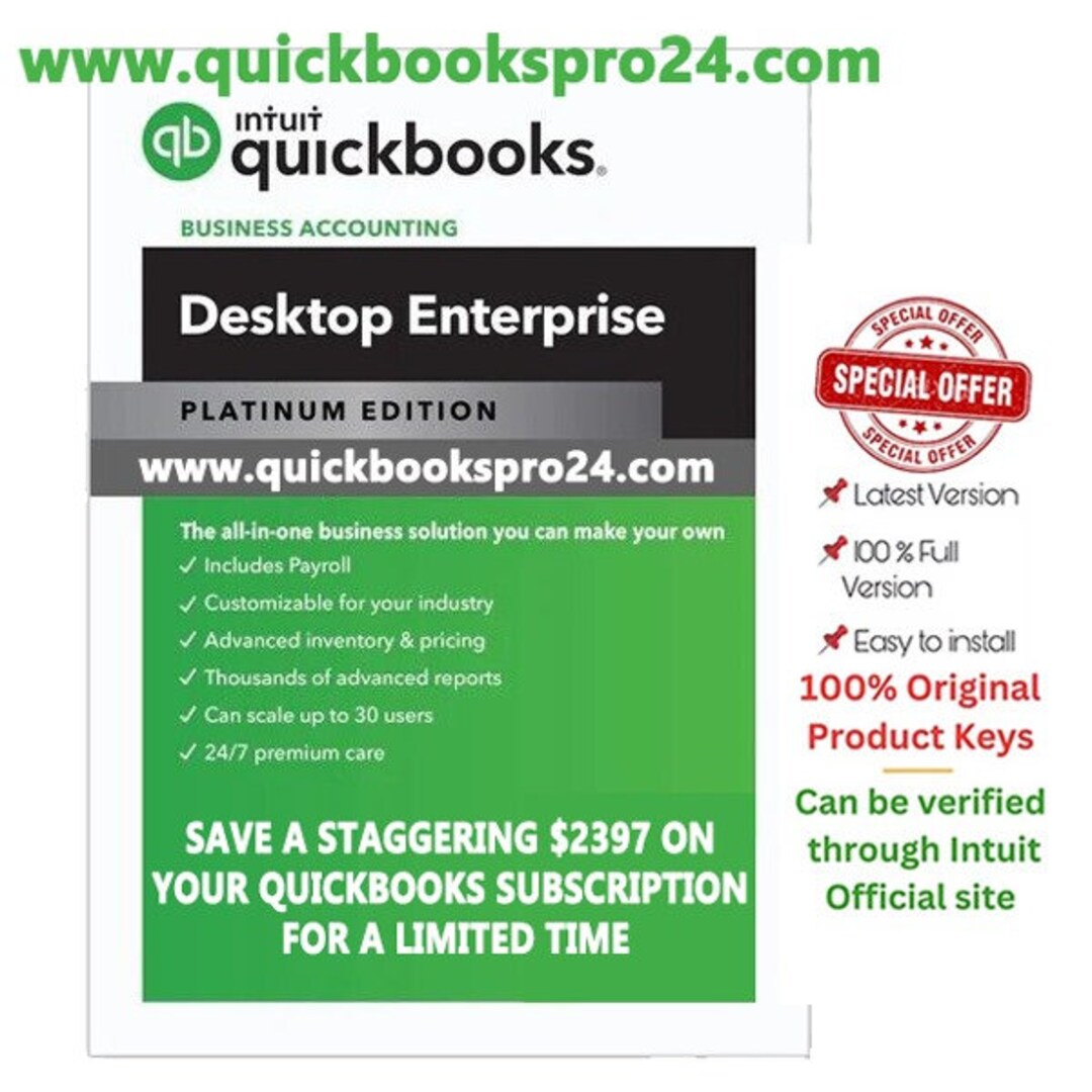 Quickbooks Desktop Version 2024 Pro Plus and Emterprise Version 2024 ...