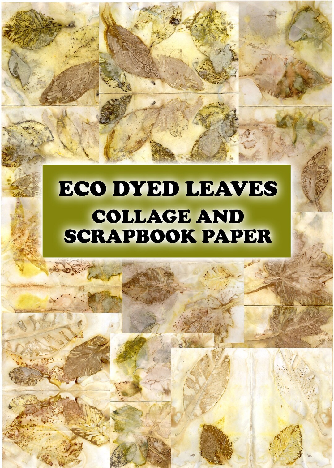 Eco Dyed Fall Scrapbook Paper: Leaf Print Collage (digital Download) - Etsy