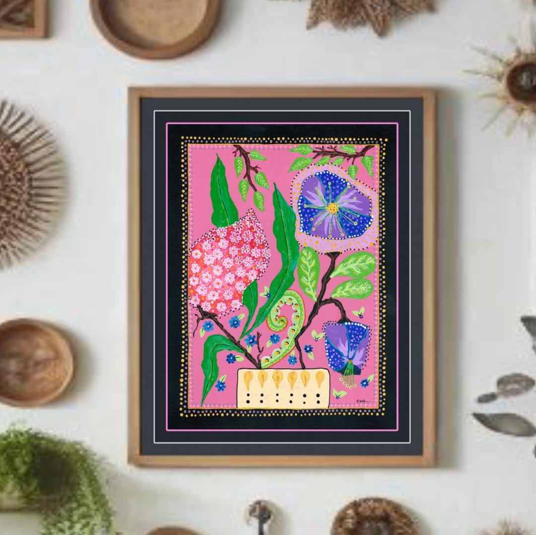 Poster Flowers in Vase Art Print Cream & Gold, Bonus Print Included - Etsy