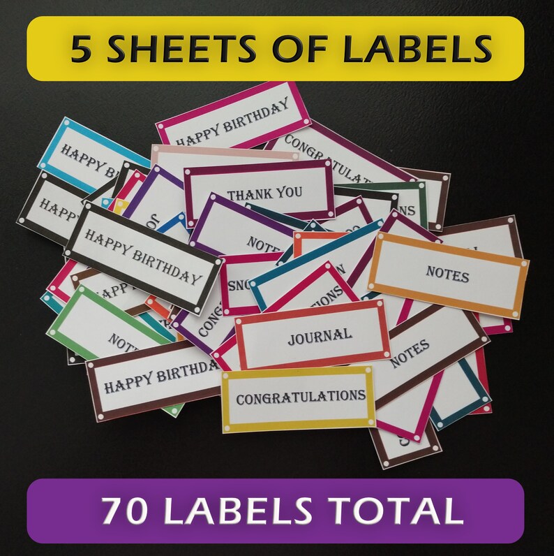 Printable Scrapbook Labels 70 Digital Labels for Crafting labels for ...