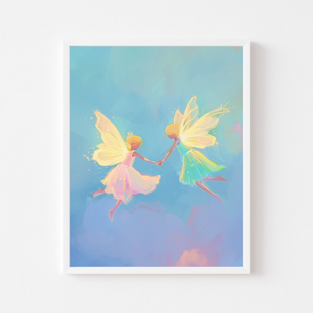 Fairy Sisters Art Print: Magical Nursery Wall Decor (digital Download ...
