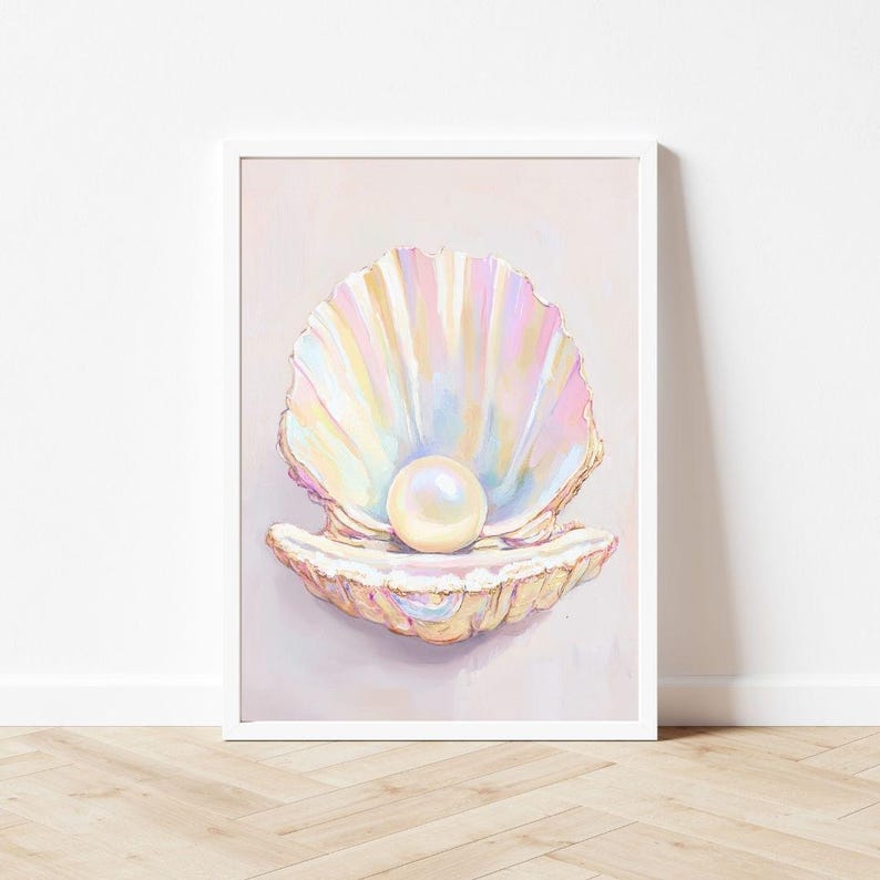 Pastel Pearl Seashell Print: Coastal Wall Art (digital Download) - Etsy