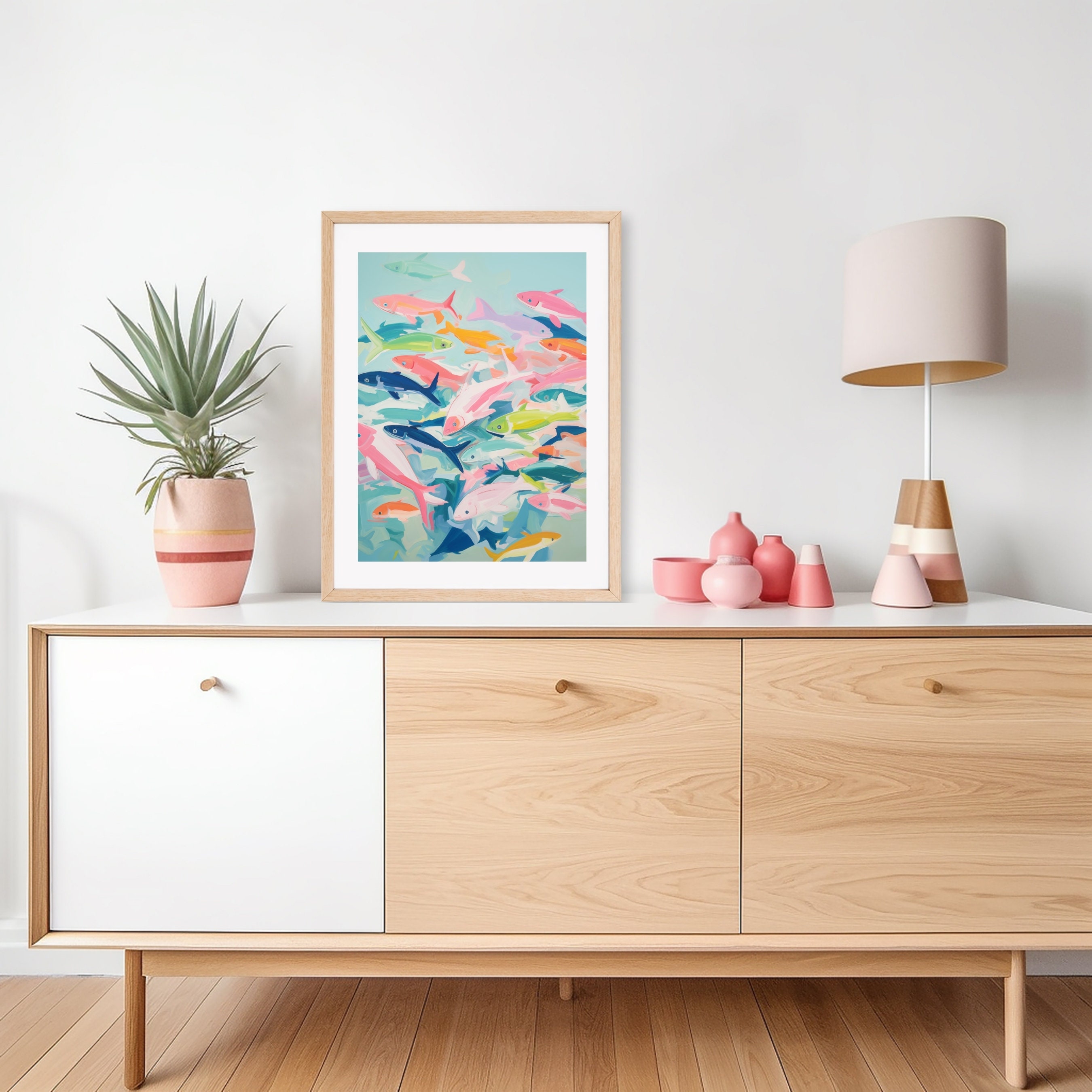 Colorful Fish Painting Digital Download Coastal Wall Decor Beach House ...