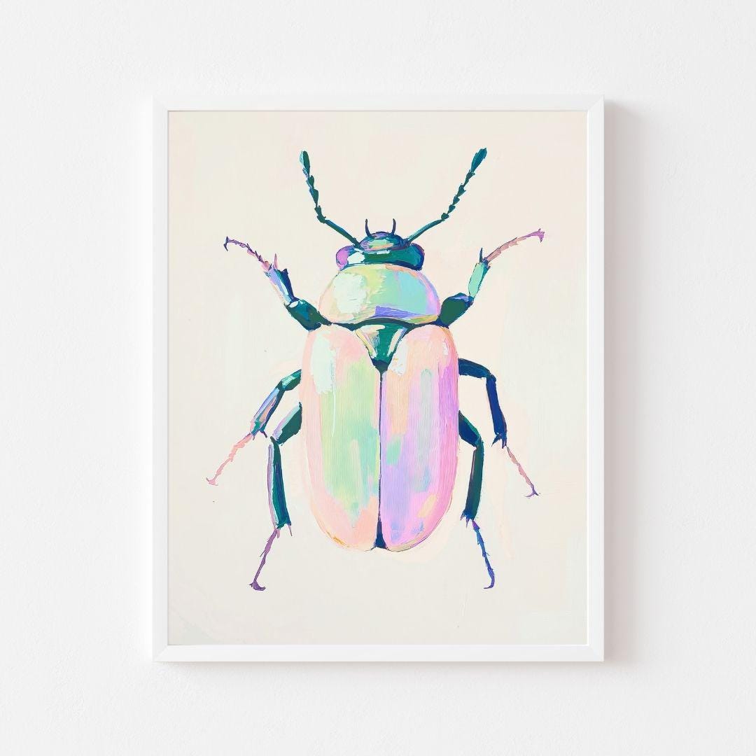 Pastel Beetle Art Print: Colorful Insect Painting (digital Download) - Etsy