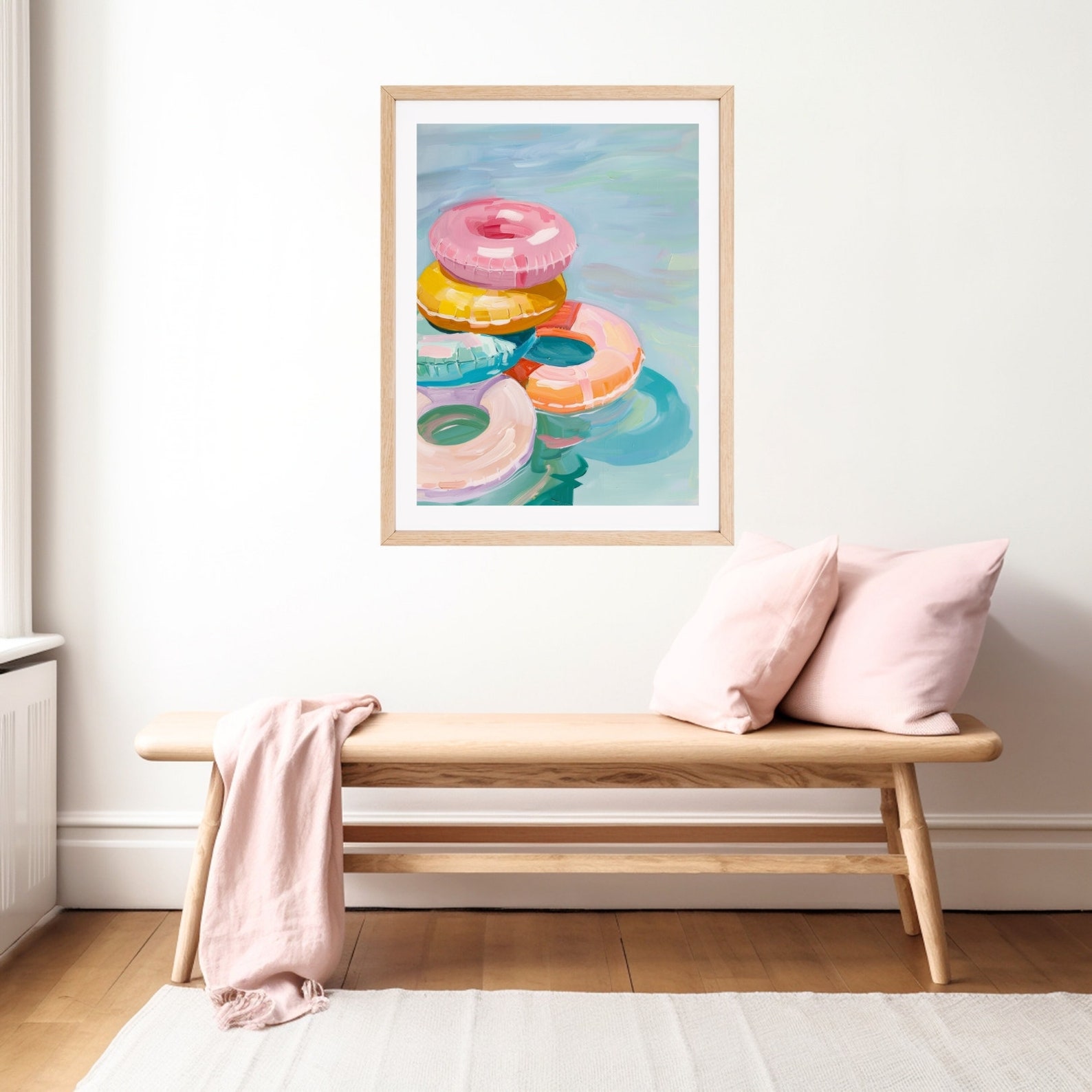Pastel Inner Tube Painting: Summer Pool Float Art (digital Download) - Etsy