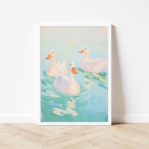 Pastel Ducks Watercolor Painting: Colorful Nursery Art (digital ...