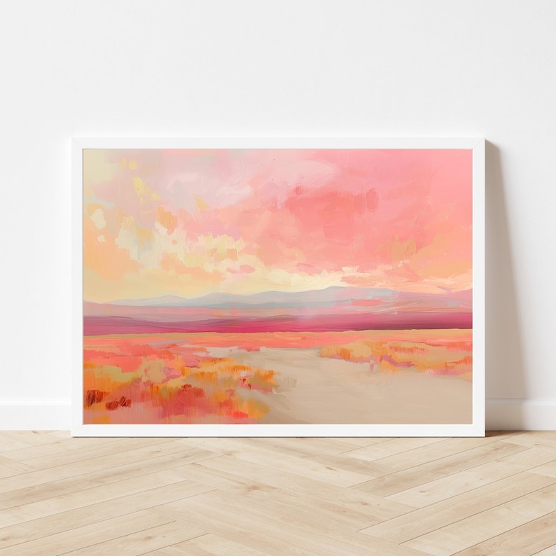 Pink Desert Landscape Art Print: Southwestern Scenery (digital Download ...