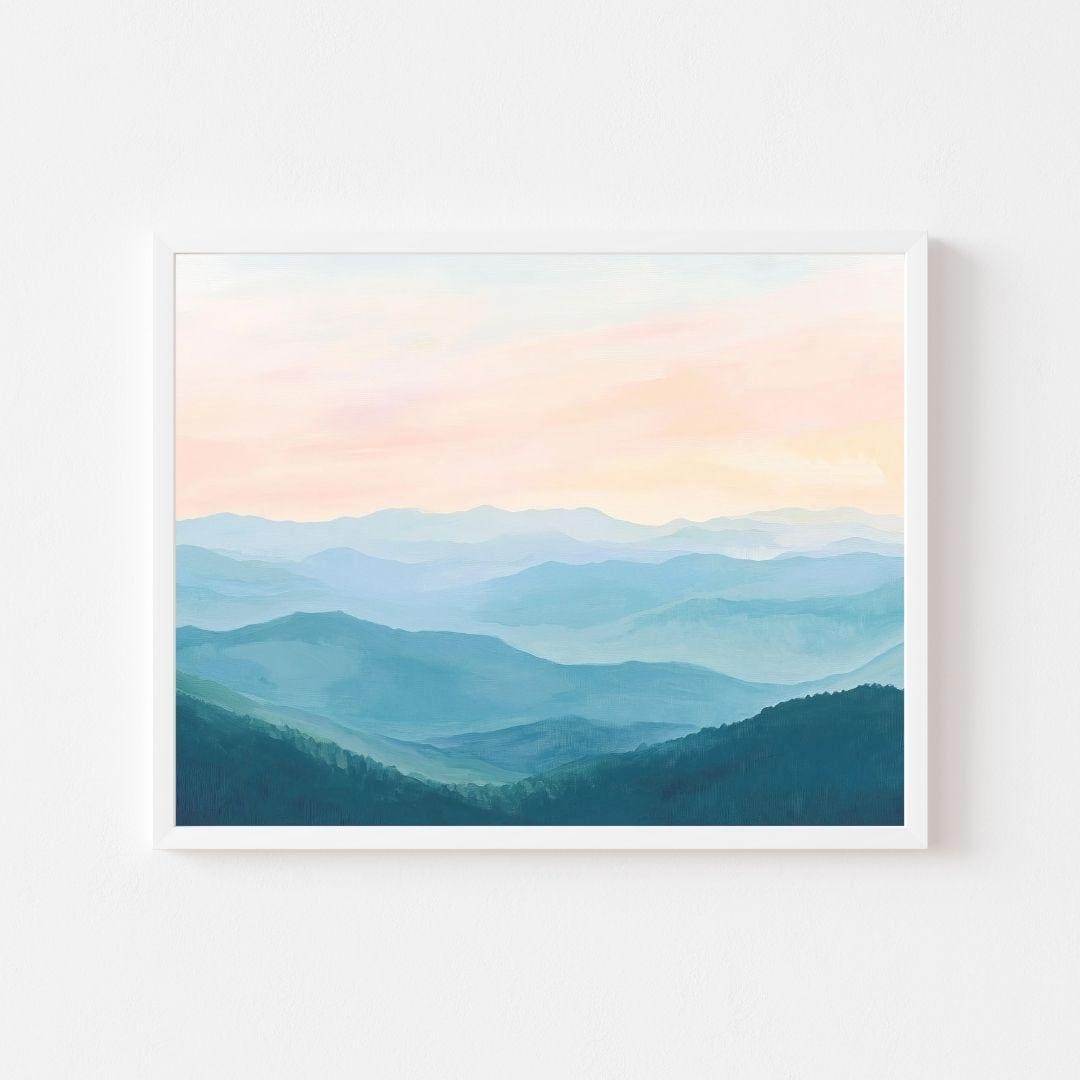 Blue Ridge Mountains Painting | Appalachian Highlands Landscape Wall ...
