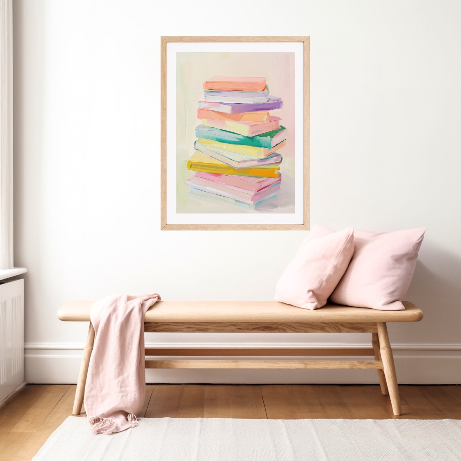 Pastel Book Stack Print: Rainbow Library Wall Art (digital Download) - Etsy