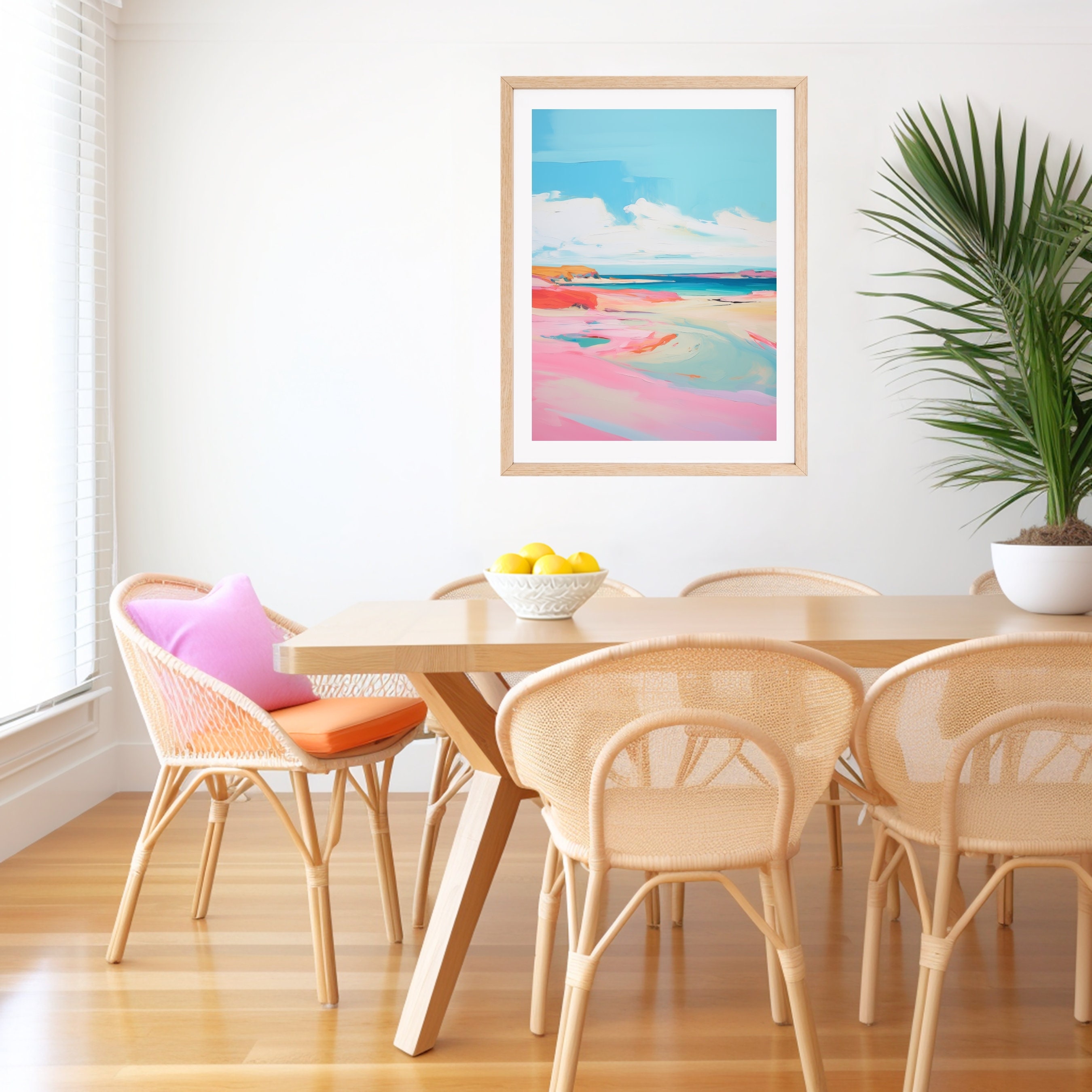 Colorful Abstract Ocean Painting Pastel Coastal Watercolor Art Beach ...