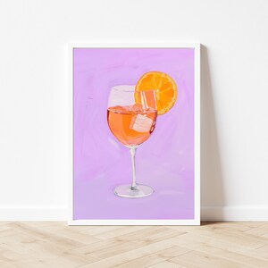 Aperol Spritz Painting | Colorful Cocktail Dining Room Wall Art Print ...