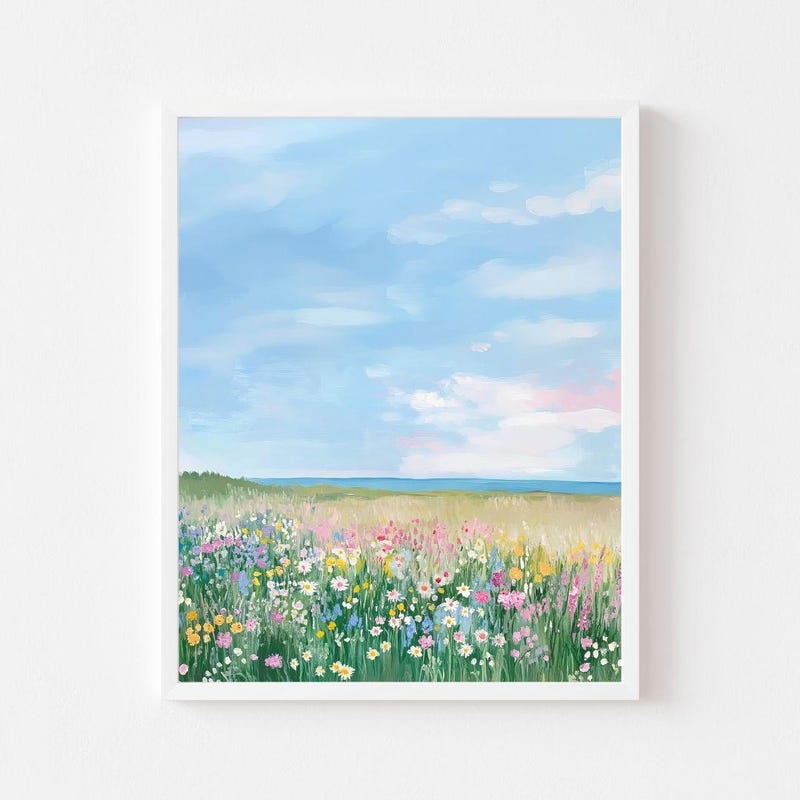 Abstract Meadow Painting - Etsy UK