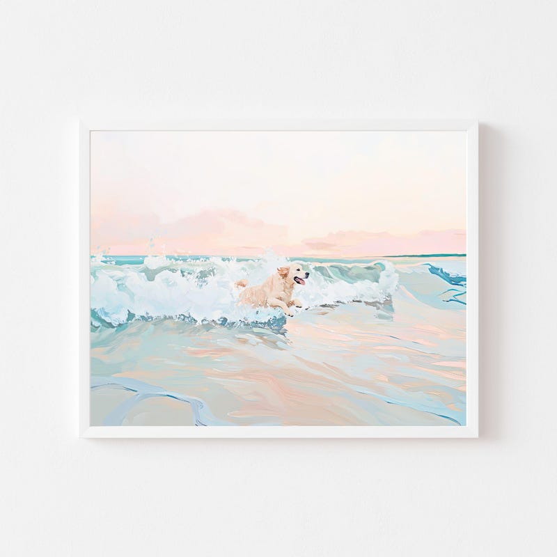 Lab Coastal Print - Etsy UK