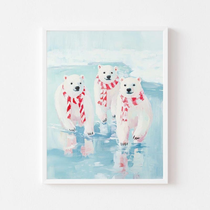 Polar Bear Painting - Etsy