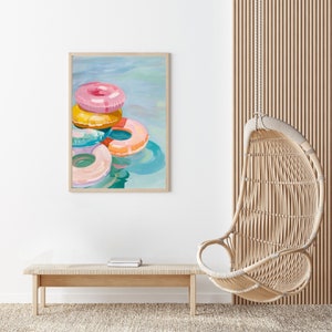 Pastel Inner Tube Painting: Summer Pool Float Art (digital Download) - Etsy