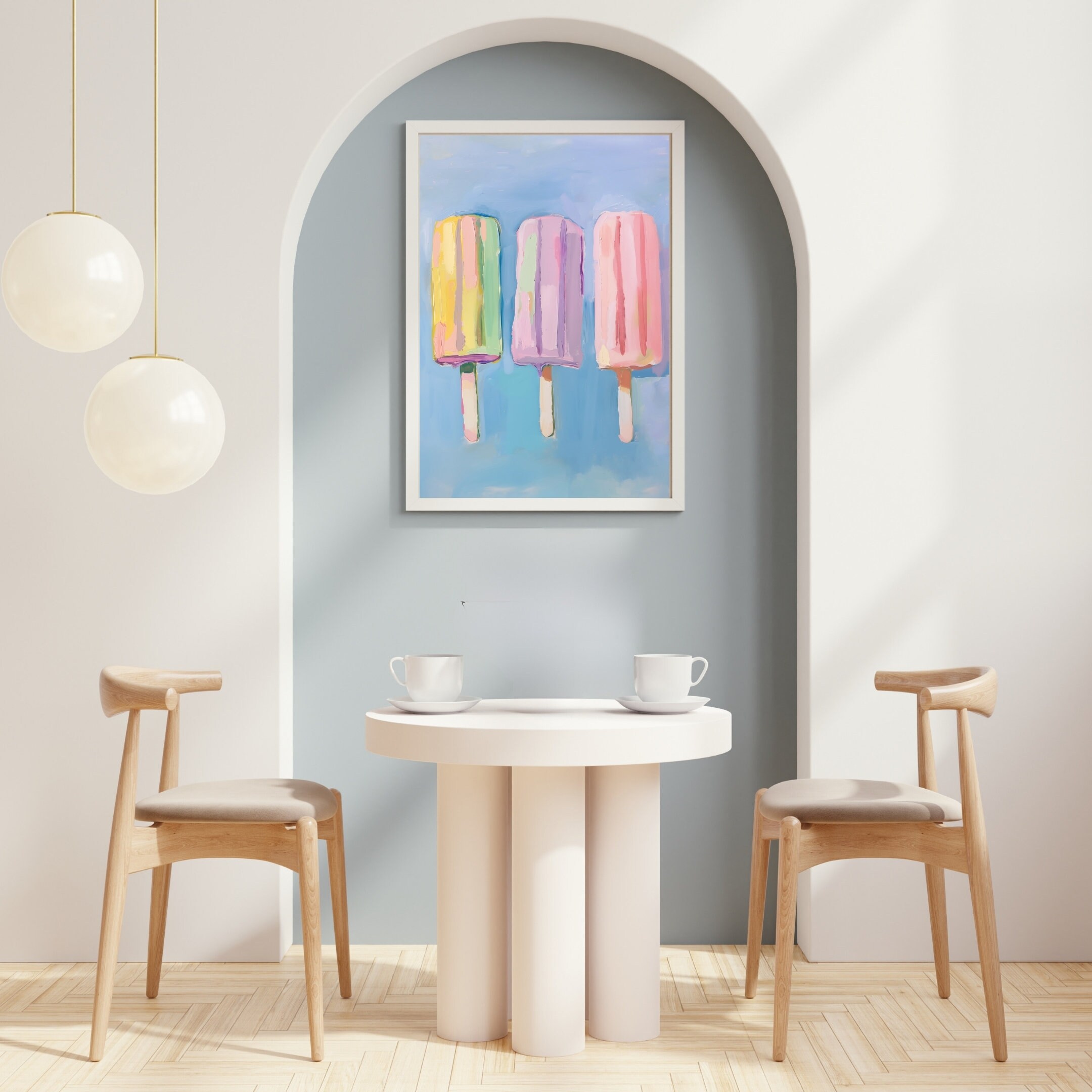 Colorful Popsicle Painting: Pastel Summer Wall Art (digital Download ...