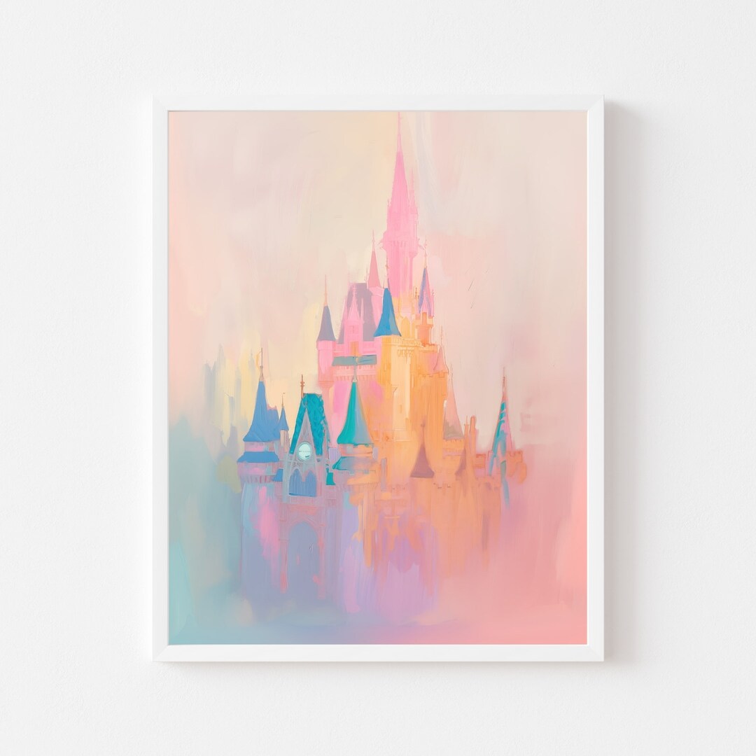 Pastel Magic Castle Print: Abstract Kingdom Wall Art (digital Download ...