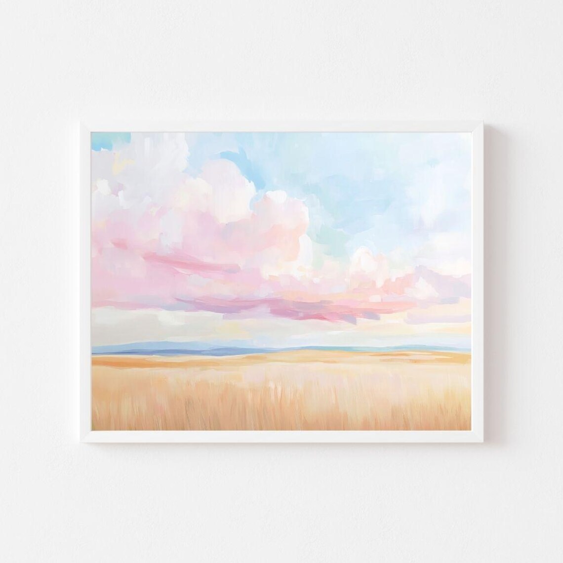 Pastel Prairie Landscape Print: Colorful Sunset Field (digital Download ...