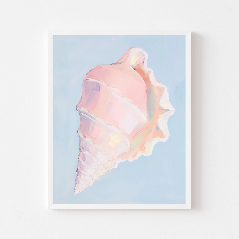 Blue Seashell Art Conch - Etsy