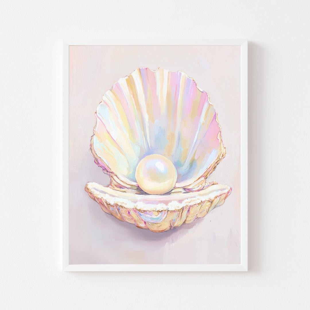Pastel Pearl Seashell Print: Coastal Wall Art (digital Download) - Etsy