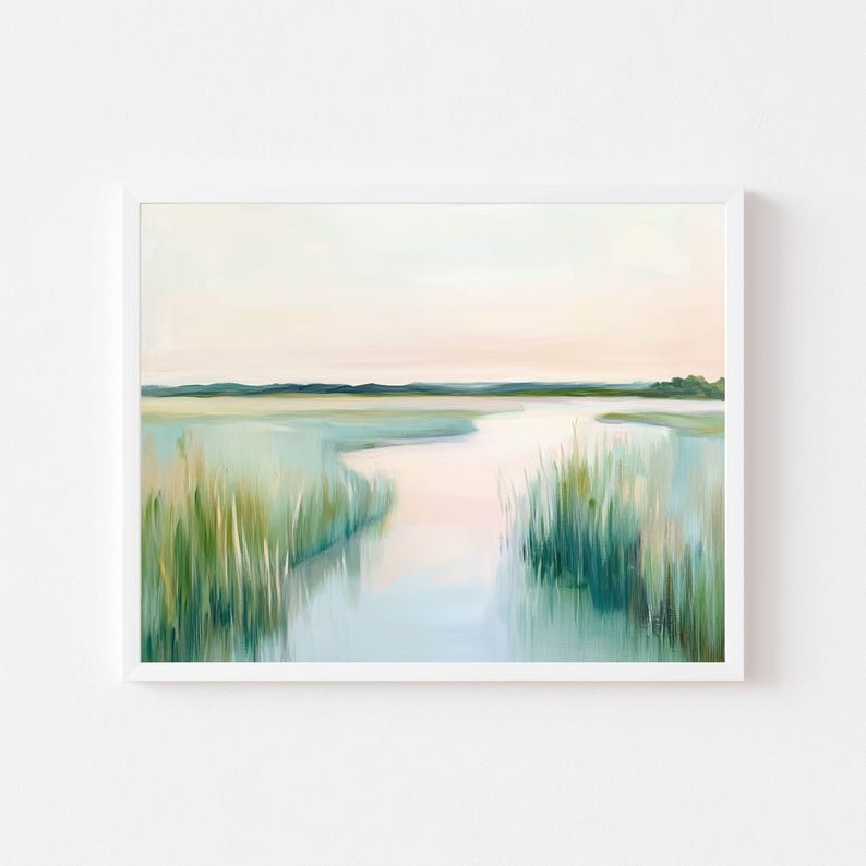 Coastal Marsh Watercolor Print: Carolina Landscape Art (printable ...