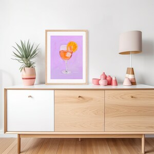 Aperol Spritz Painting | Colorful Cocktail Dining Room Wall Art Print ...