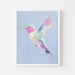 Pastel Hummingbird Art Print: Impressionist Bird Painting (digital ...