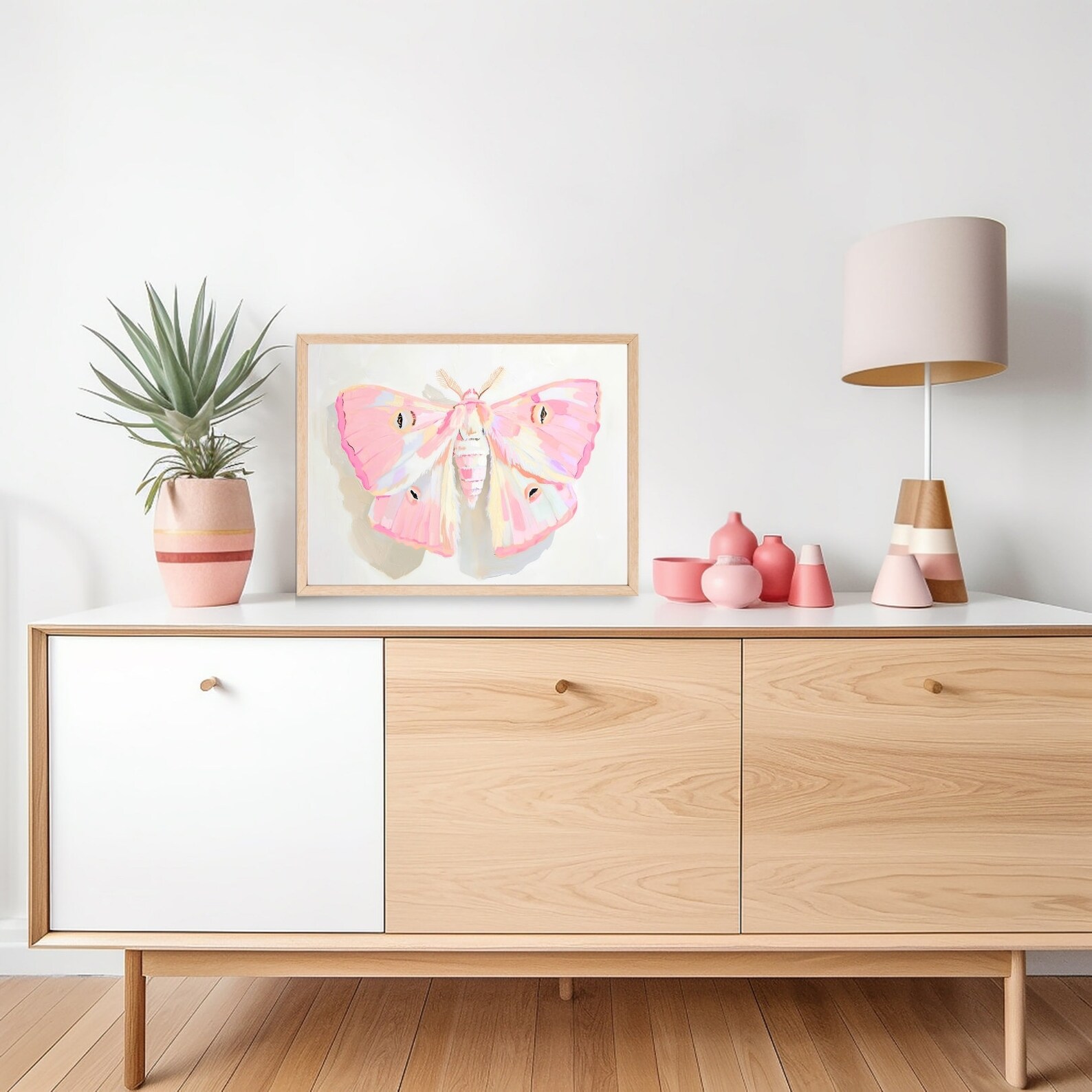 Pink Moth Art Print: Pastel Insect Portrait (digital Download) - Etsy