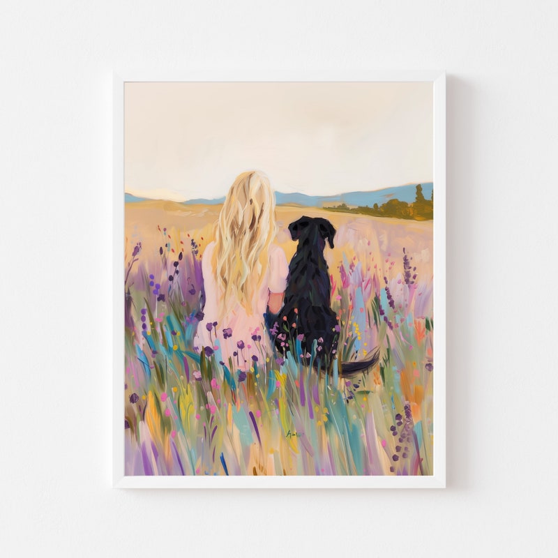 Black Lab in Meadow - Etsy