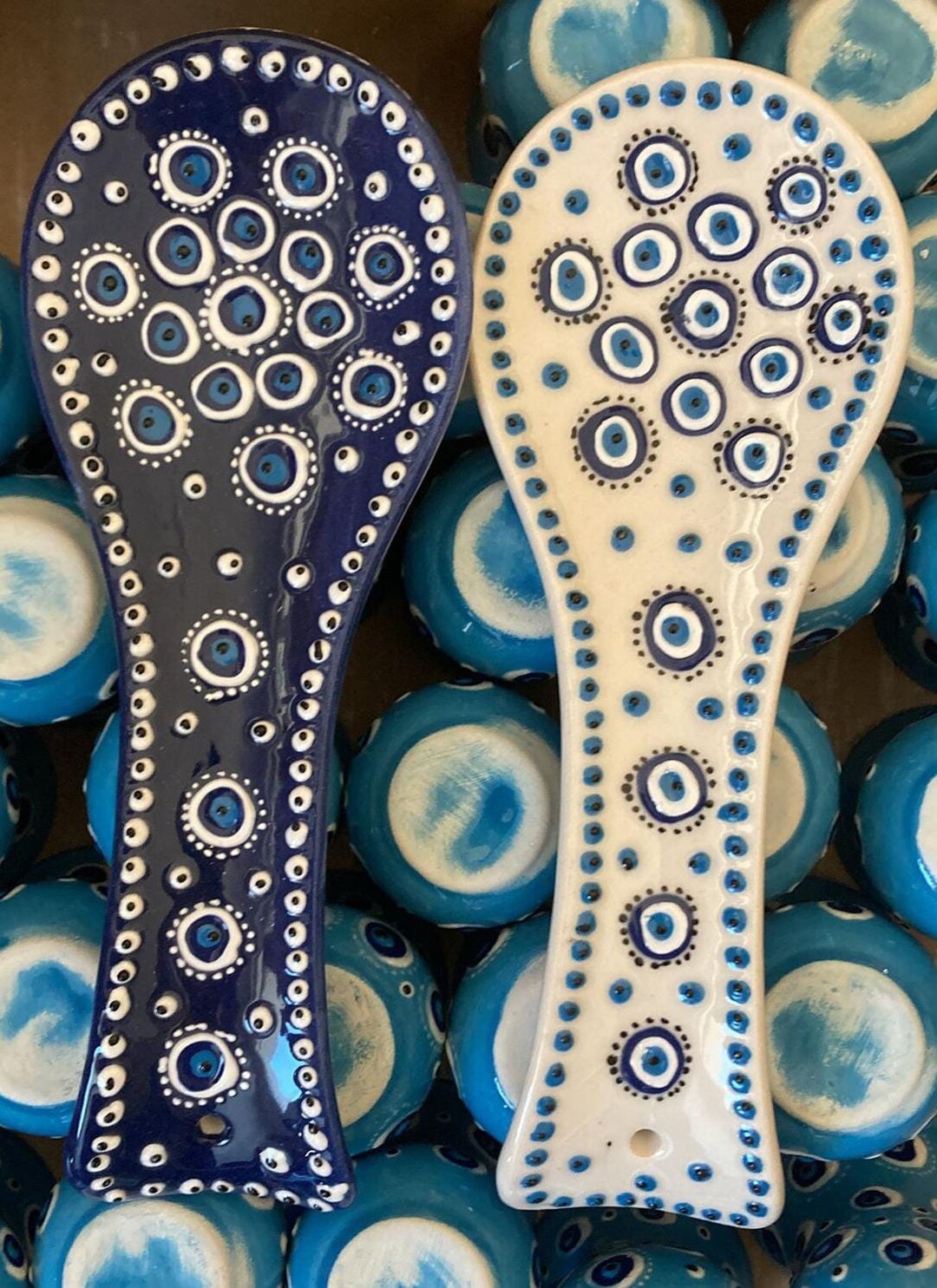 Evil Eye Beaded Spoon Holder, Evil Eye Turkish Spoon Holder for Kitchen ...