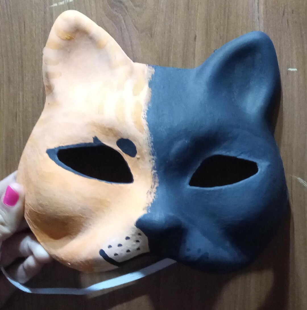 Chimera Cat Therian/quadrobist Mask black Orange - Etsy