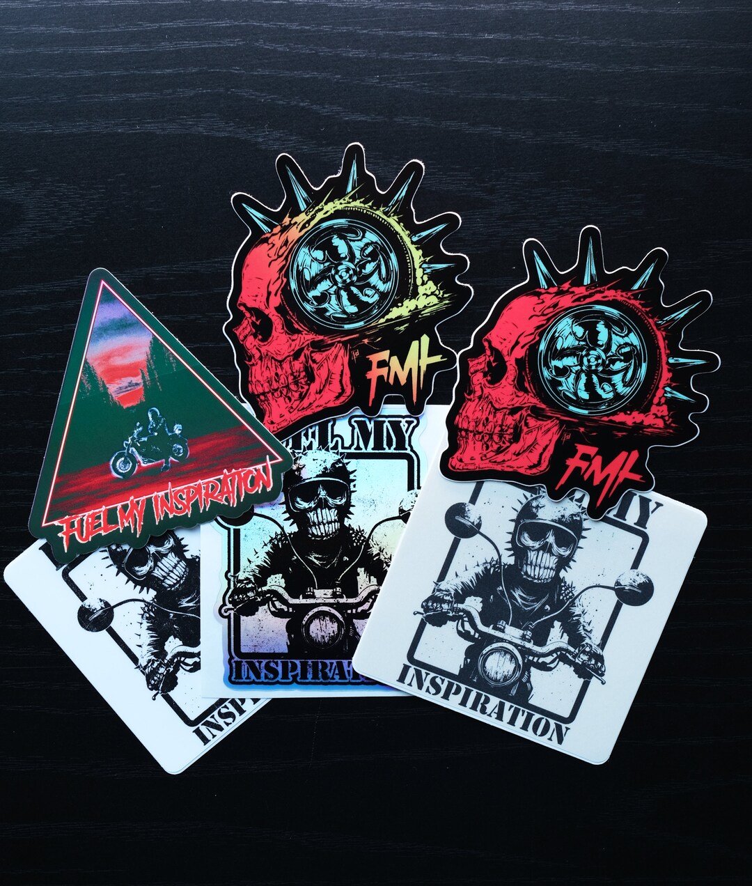 Holographic Skull and Skeleton Punk Rock Alternative FMI Vinyl Sticker ...