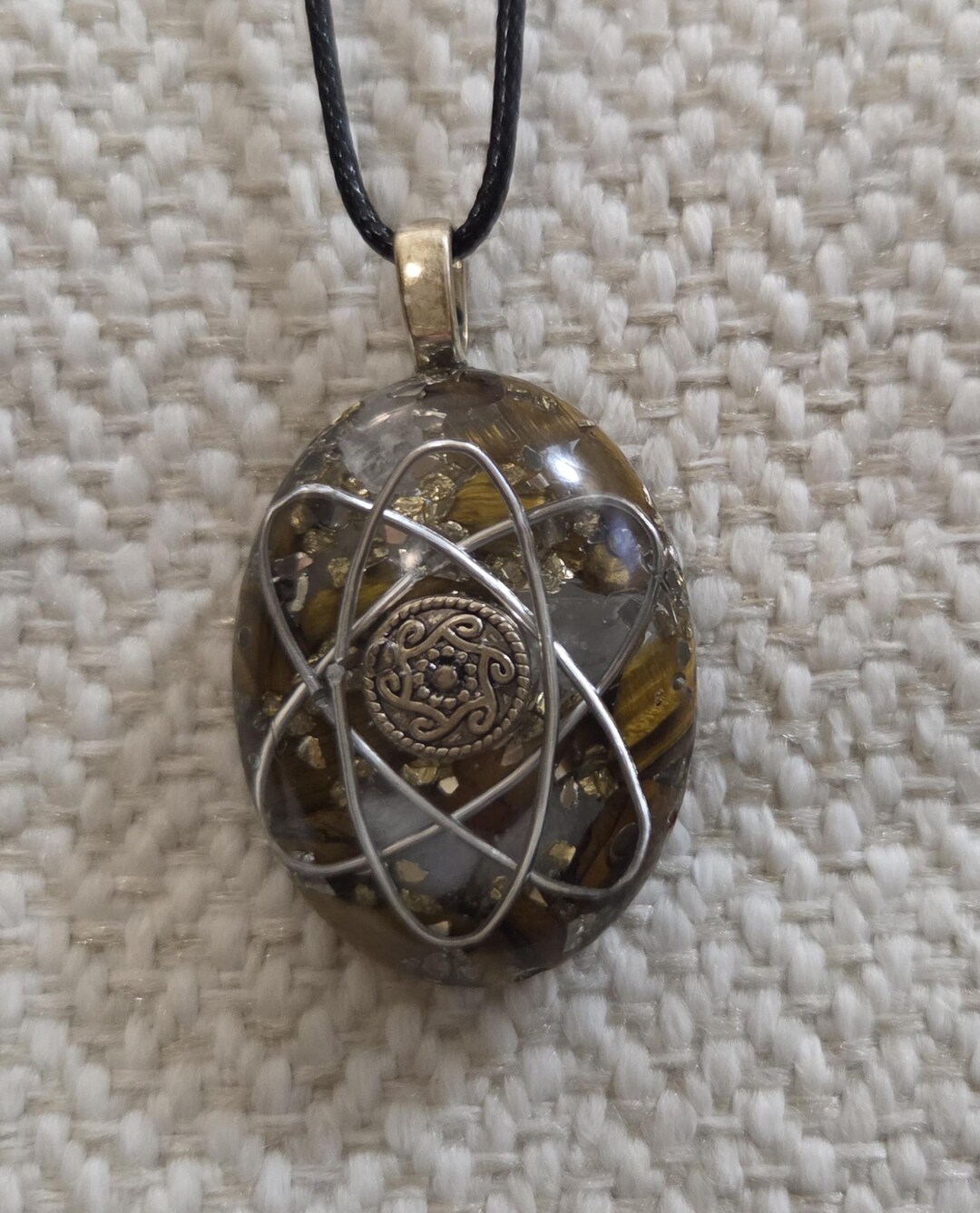 Orgonite Pendant Sacred Geometry Tigers Eye and Quartz - Etsy
