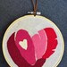 Love Text in Heart Shape 6 Inch Hand Embroidery in Wooden Hoop With ...