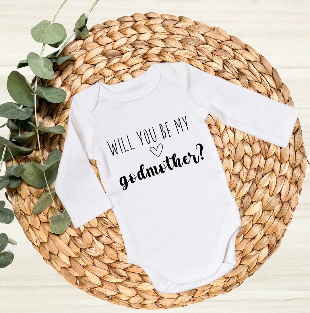 Will You Be My Godmother Pregnancy Announcement Bodysuit Godmother Proposal Gift Pregnancy ...