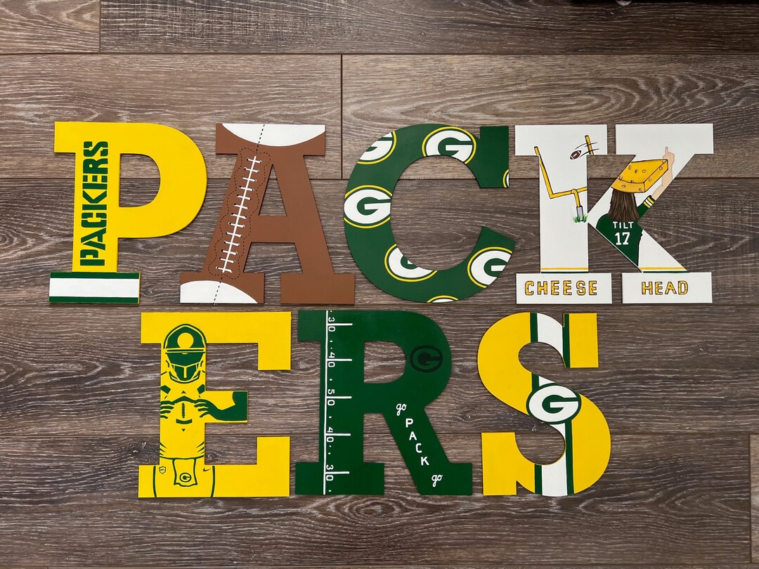 GREEN BAY PACKERS Custom Wood Letters - Personalized Name Sign - Name ...