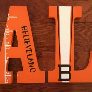CLEVELAND BROWNS Custom Wood Letters - Personalized Name Sign - Name ...