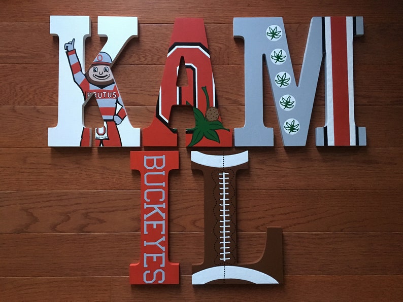 OHIO STATE BUCKEYES Custom Wood Letters - Personalized Name Sign - Name ...