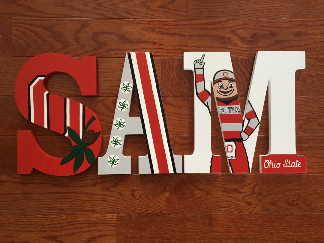 OHIO STATE BUCKEYES Custom Wood Letters - Personalized Name Sign - Name ...