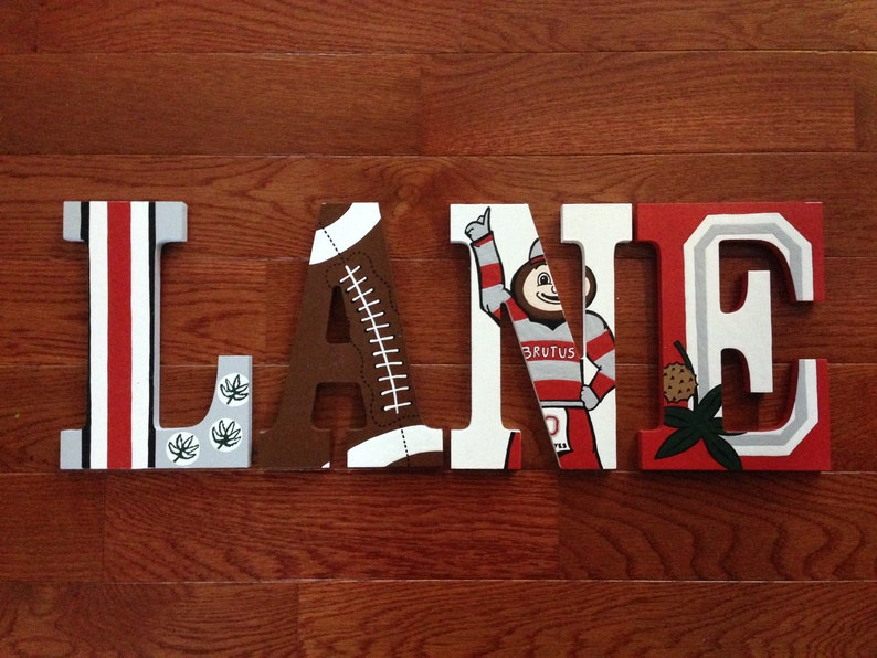 OHIO STATE BUCKEYES Custom Wood Letters - Personalized Name Sign - Name ...