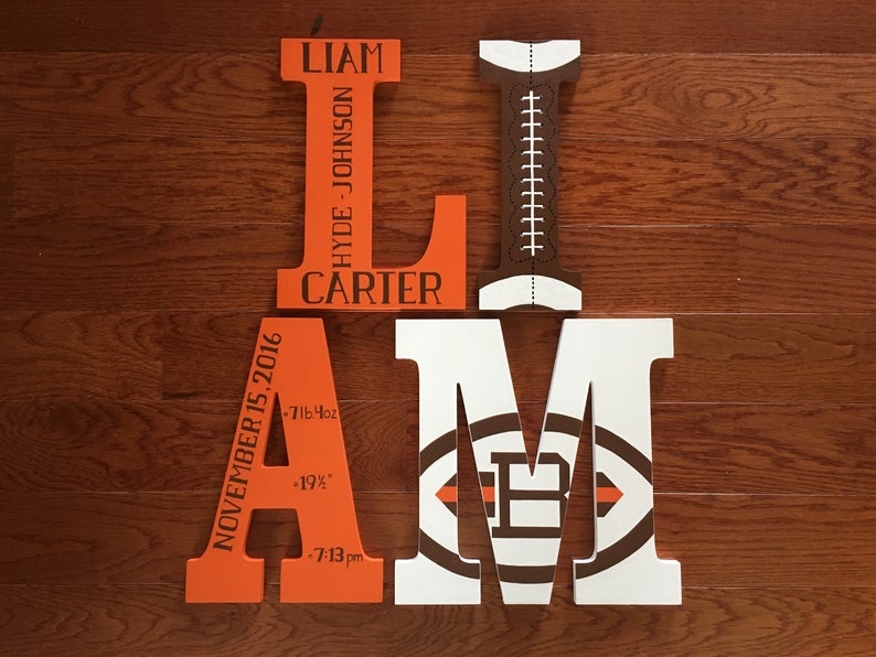 CLEVELAND BROWNS Custom Wood Letters - Personalized Name Sign - Name ...