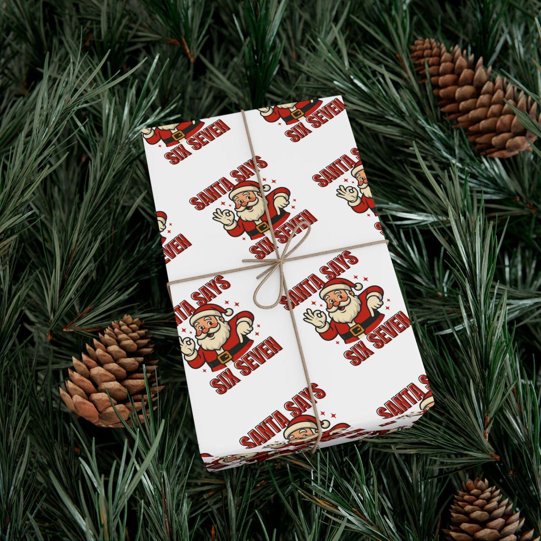 Funny Santa 'six Seven' Christmas Gift Wrap – Festive Holiday Paper - Etsy