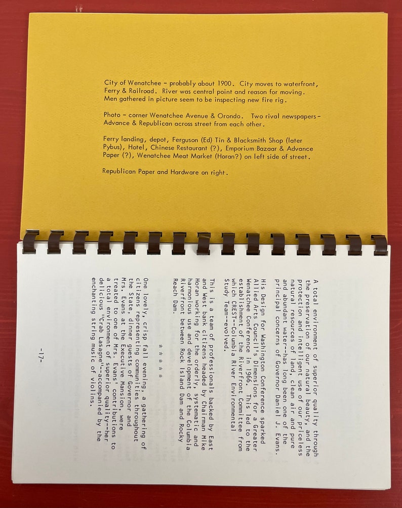 Vintage Columbia River Cook Book, Early 1970s Wenatchee Valley/central ...