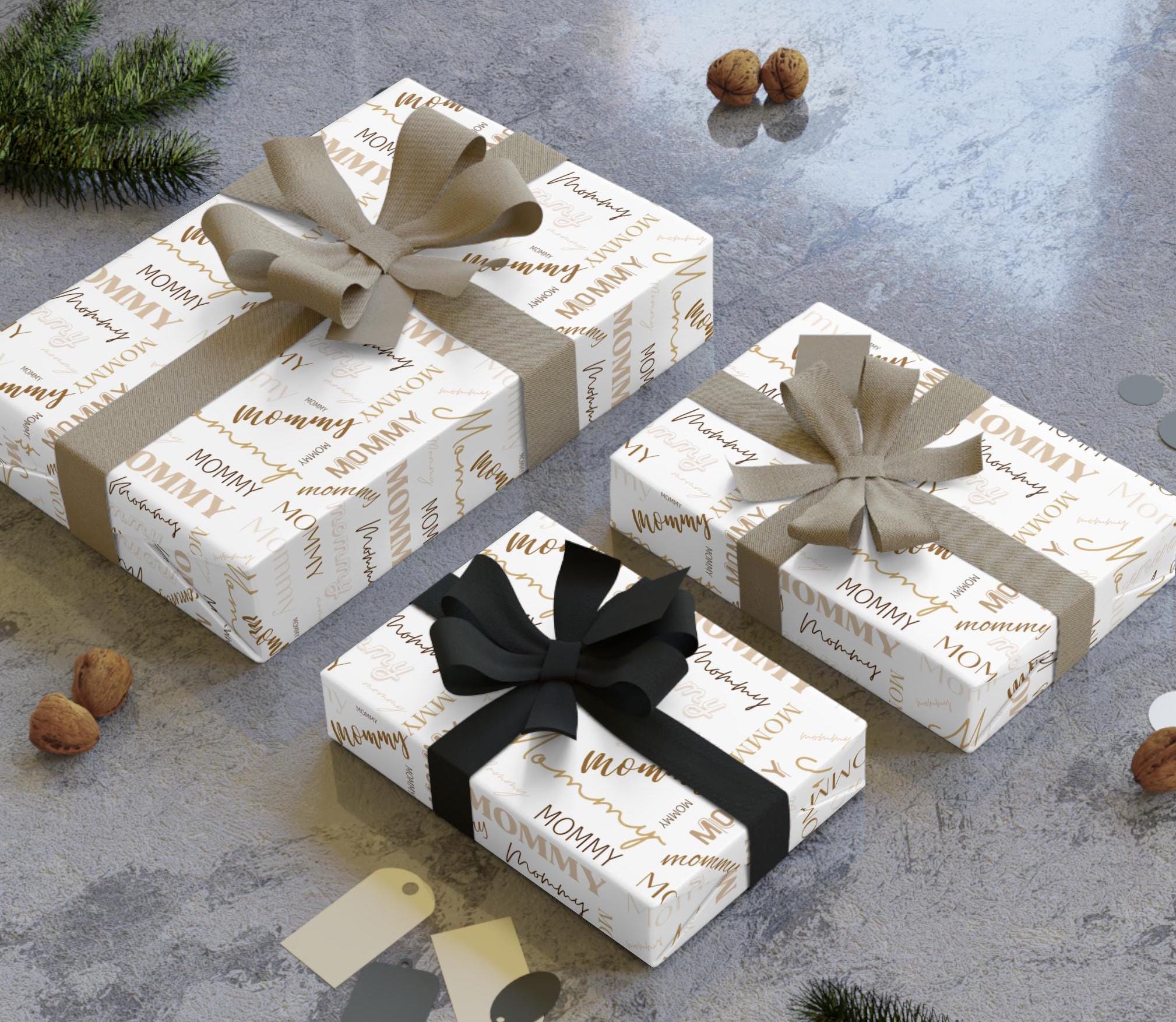 Custom Name Collage Personalized Wrapping Paper, Custom Name Wrapping ...