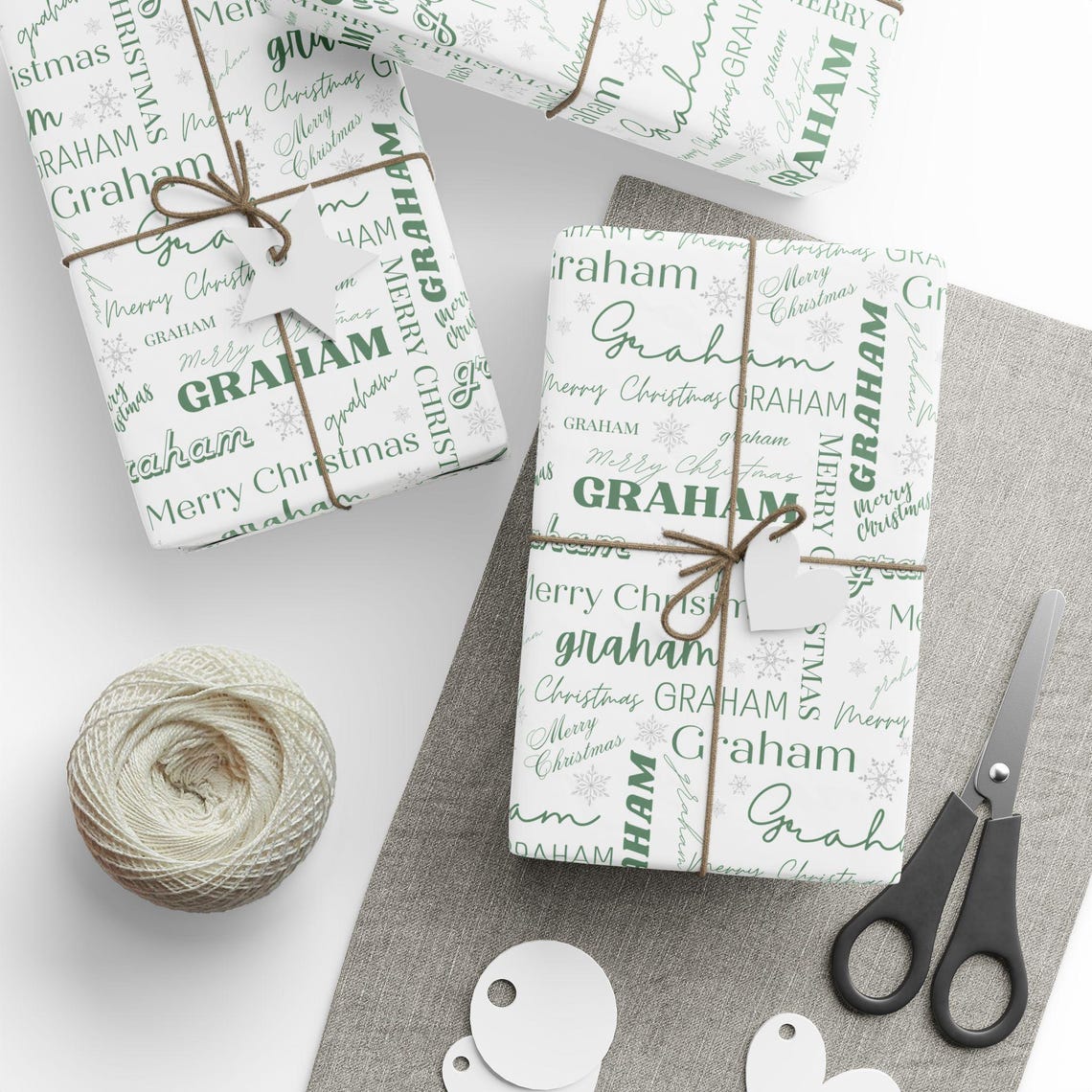 Personalized Christmas Wrapping Paper, Custom Name Collage Wrapping Paper Personalized Gift Wrap ...