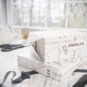 Personalized Christmas Wrapping Paper, Custom Name Collage Wrapping ...